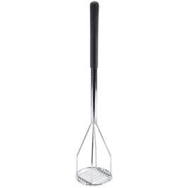 Stainless Steel Round Chrome Plated Potato Masher With Soft Grip 60cm